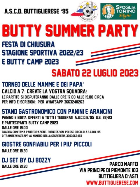 BUTTY SUMMER PARTY 2023 - ASCD Buttiglierese '95